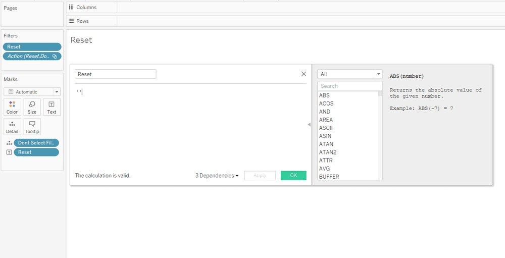 Creating a Global Reset Button in Tableau - The Information Lab
